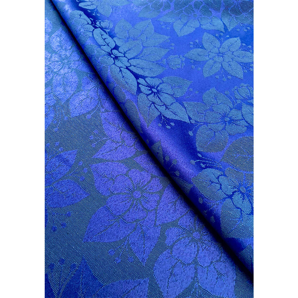 Tecido Jacquard Tradicional Floral Azul Royal | Enrolado Tecidos ...