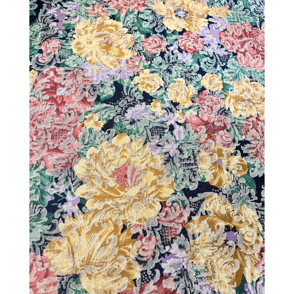 Tecido Jacquard Estampado Floral Rosa Envelhecido - 1,40m de Largura ...