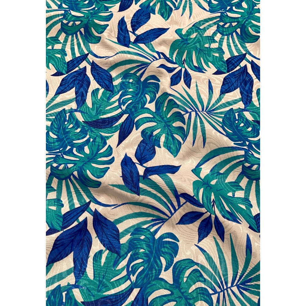 Tecido Jacquard Estampado Floral Azul Turquesa - 1,40m de Largura ...