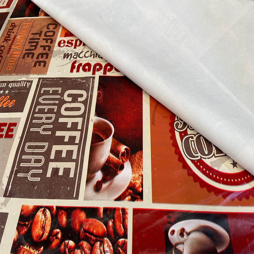 Tecido Plástico Térmico Estampado Coffee | Enrolado Tecidos - Enrolado ...